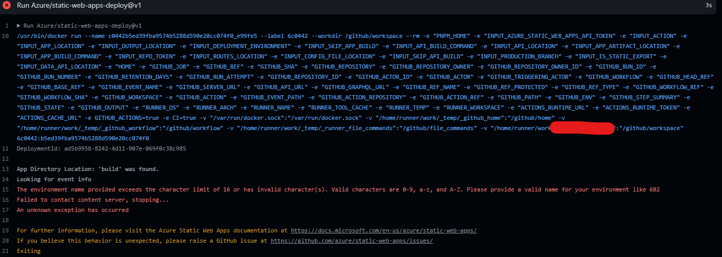 Invalid environment name · Issue #1119 · Azure/static-web-apps · GitHub