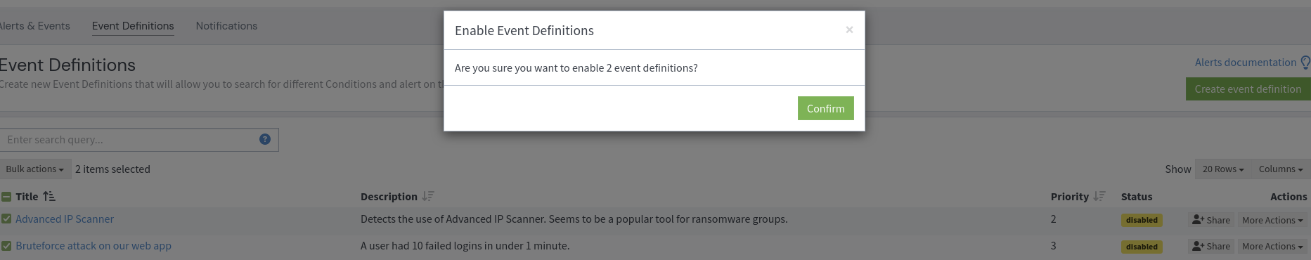 Event Definition Strange Bahaviour On Bulk Action Execution · Issue 15259 · Graylog2 