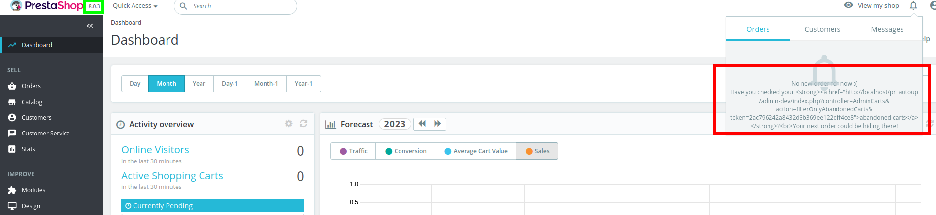 Raw HTML displayed in notifications area · Issue #32216 · PrestaShop/PrestaShop · GitHub