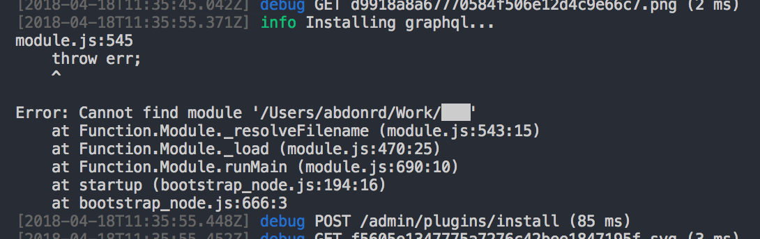 Can't install GraphQL plugin · Issue #962 · strapi/strapi · GitHub