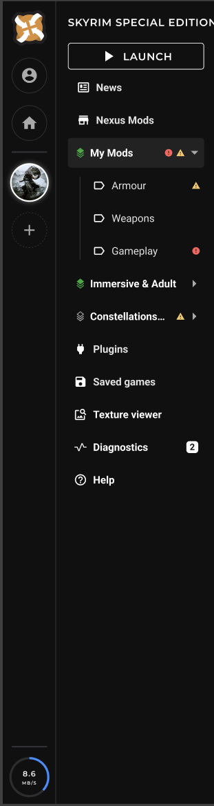 Redesign the app left menu · Issue #679 · Nexus-Mods/NexusMods.App · GitHub