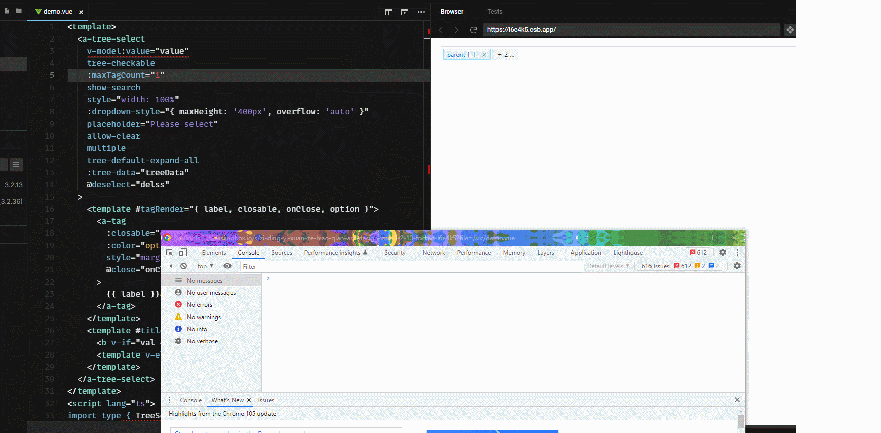 The delete button does not execute the deselect function after allow-clear in tree-select ...