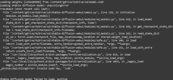 invalid load key · Issue #1948 · TheLastBen/fast-stable-diffusion · GitHub