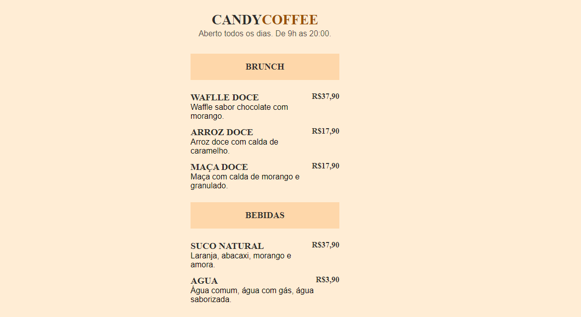 GitHub - Tabitha-Silva98/Cardapio-Cafeteria: Maratona Explorer 3.0 da Rocketseat, desafio ...