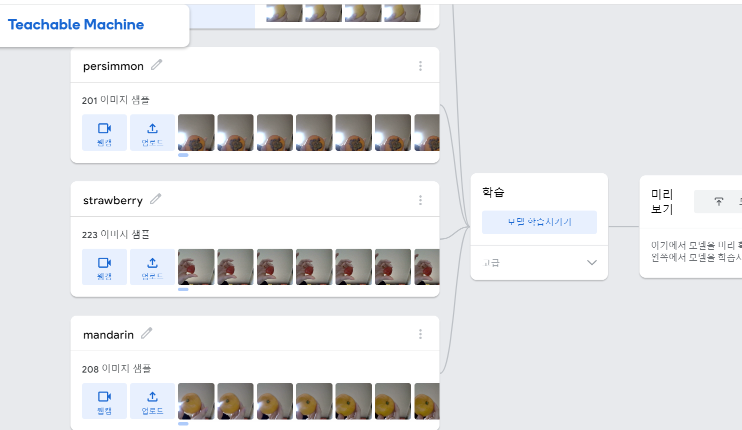 teachablemachine을 활용한 과일도감, 과일 등급 선정 - yunsejin/Raspberry_pi GitHub Wiki