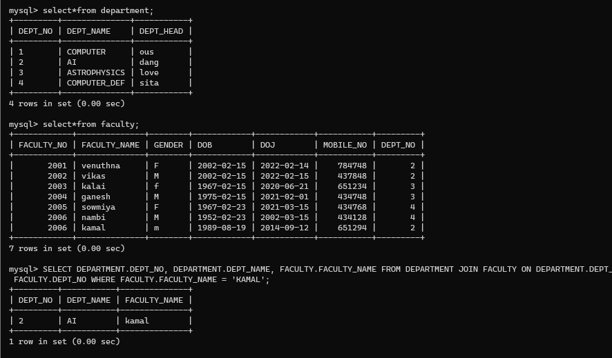 GitHub - DevadarshiniJayamurugan/DBMS