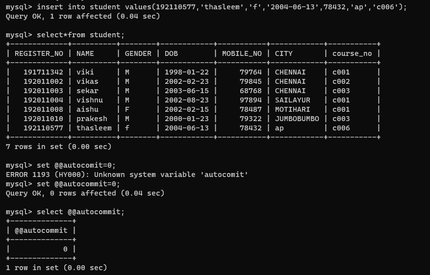 GitHub - DevadarshiniJayamurugan/DBMS