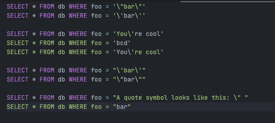 Incorrect highlighting when escaping quotes in SQL · Issue #17057 ...