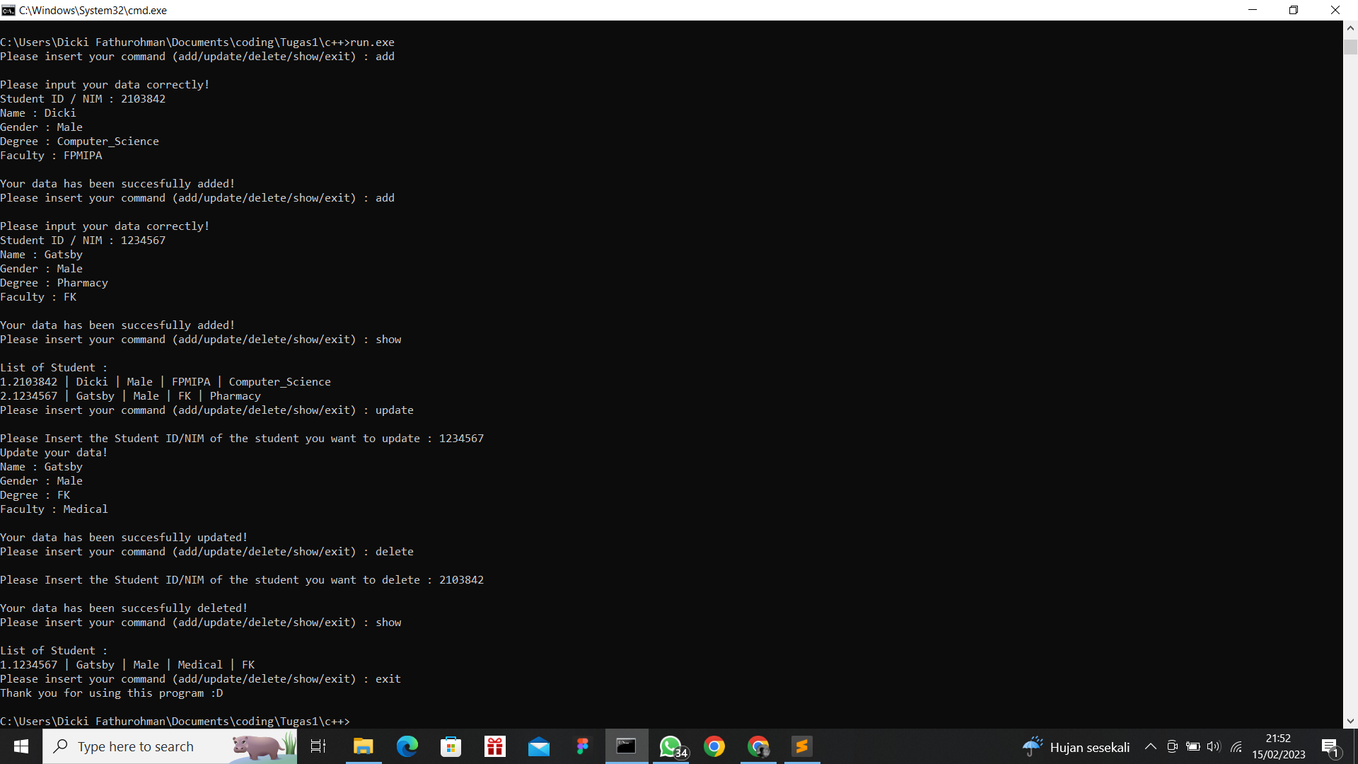 GitHub - dickifathurohman/LATIHAN1DPBO2023