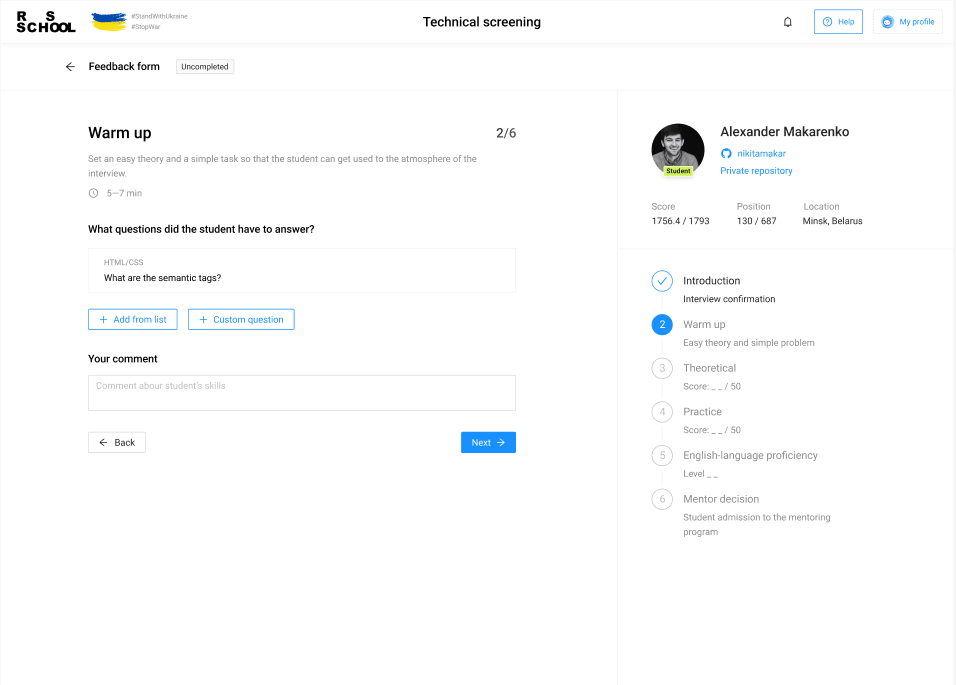 Interviews: mentors. Adding questions for the warmup section · Issue #2111 · rolling-scopes ...