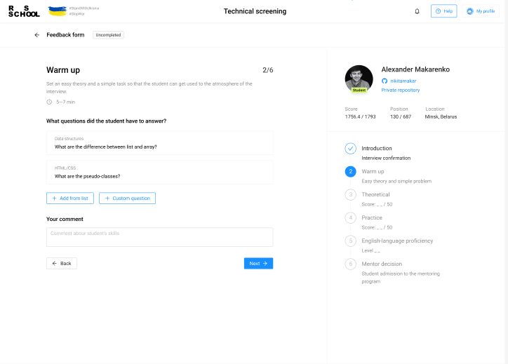 Interviews: mentors. Adding questions for the warmup section · Issue #2111 · rolling-scopes ...
