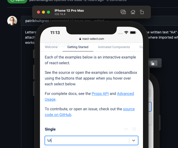 Letters Is Not Showing At All In Safari On Ios When Using React Select 510 · Issue 4839