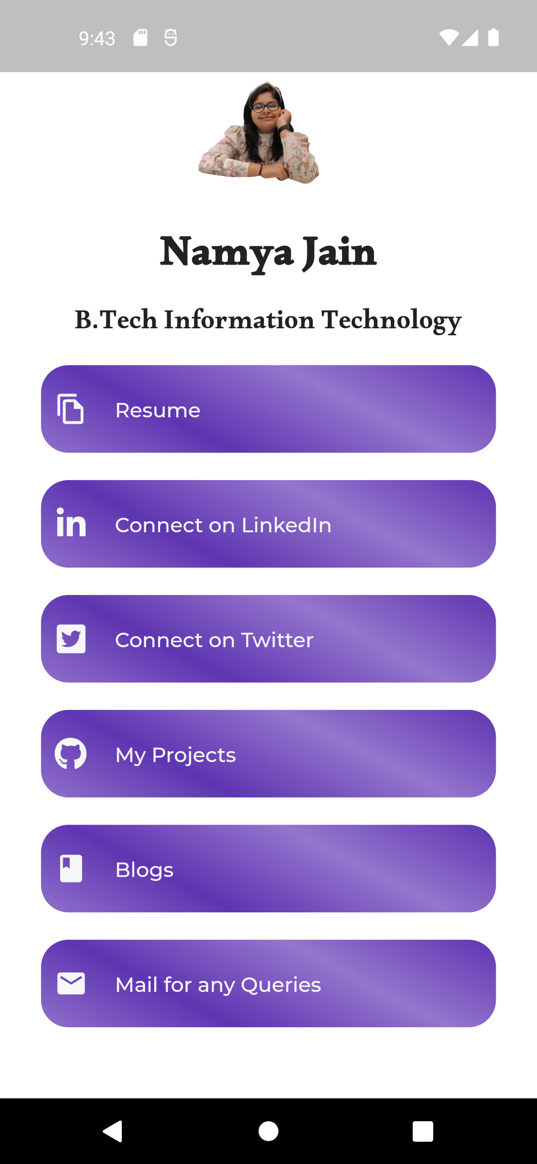 GitHub - Namya13Jain/Portfolio-App: My first Portfolio App using Flutter widgets and packages