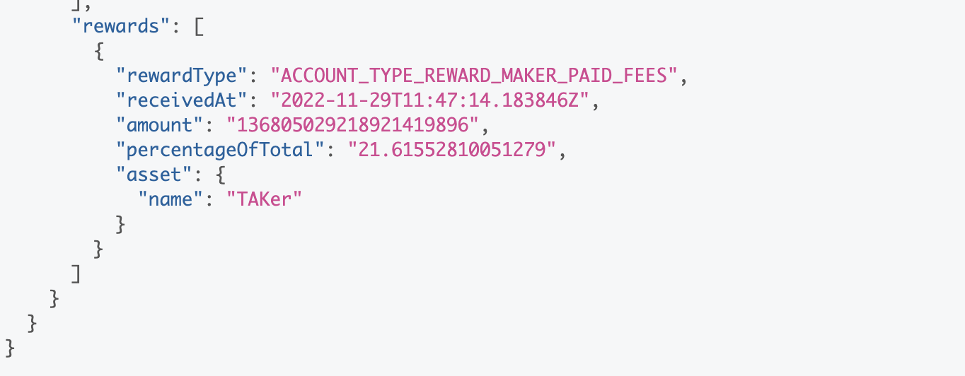 Ledger Entries Showing Reward For Maker Fees Paid As Stake Reward Fairground · Issue 7012 
