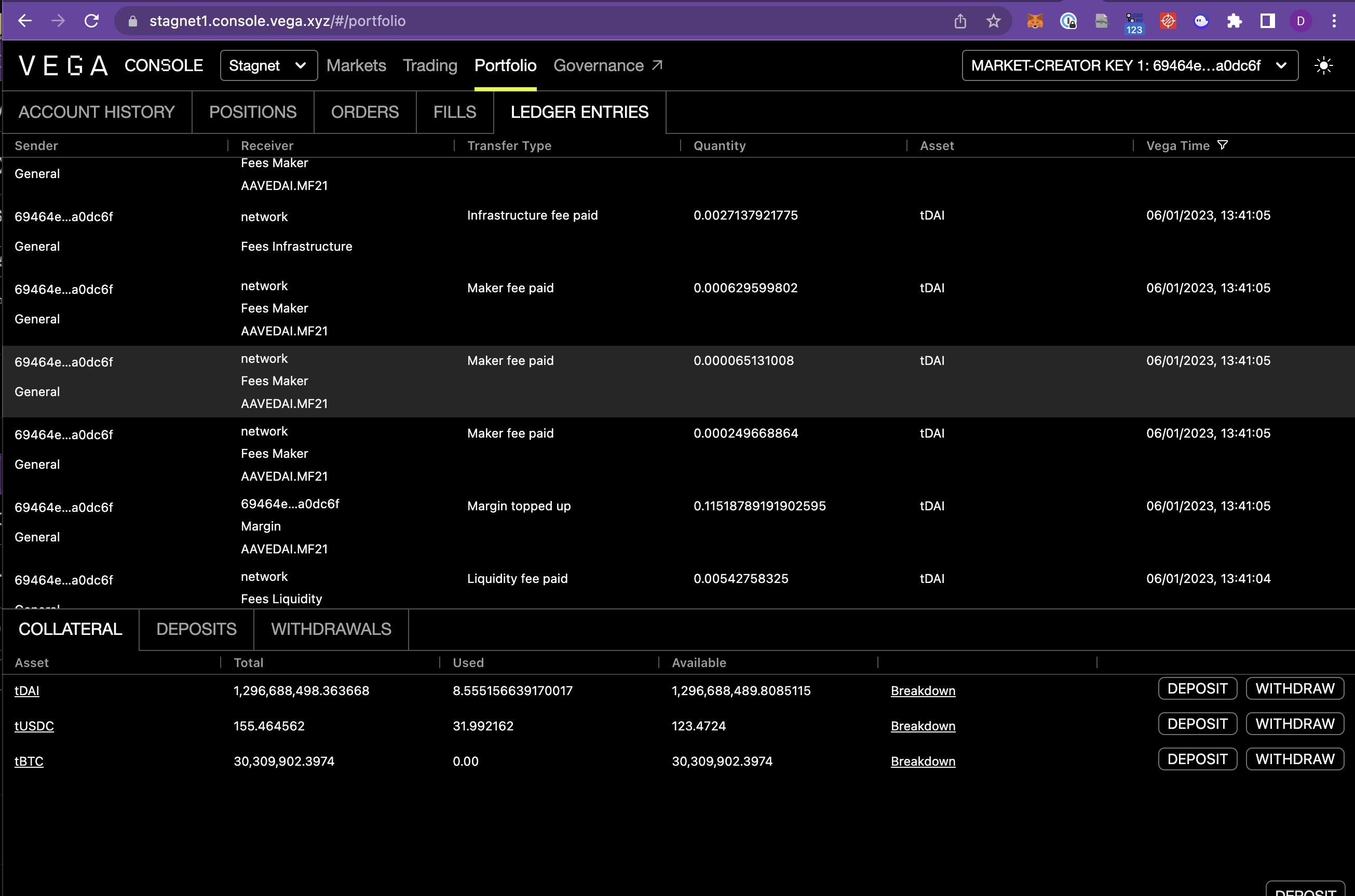Account History in console not showing fees (stagnet1 v0.66.0) · Issue #7274 · vegaprotocol/vega ...