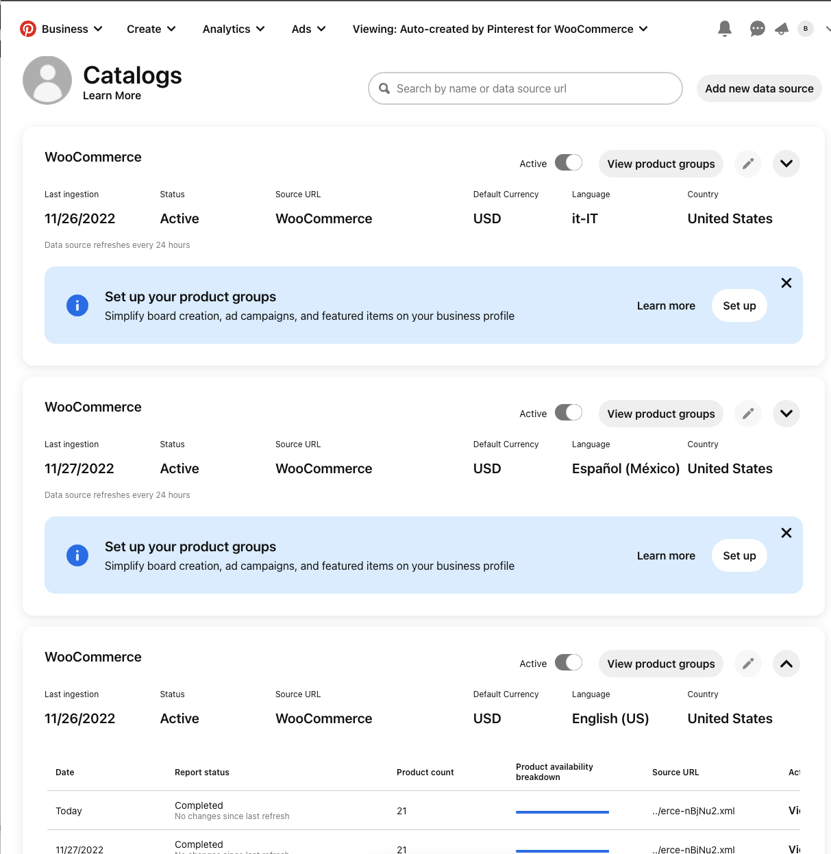 The feed profile is duplicated after changing the Wordpress language. · Issue #643 · woocommerce ...