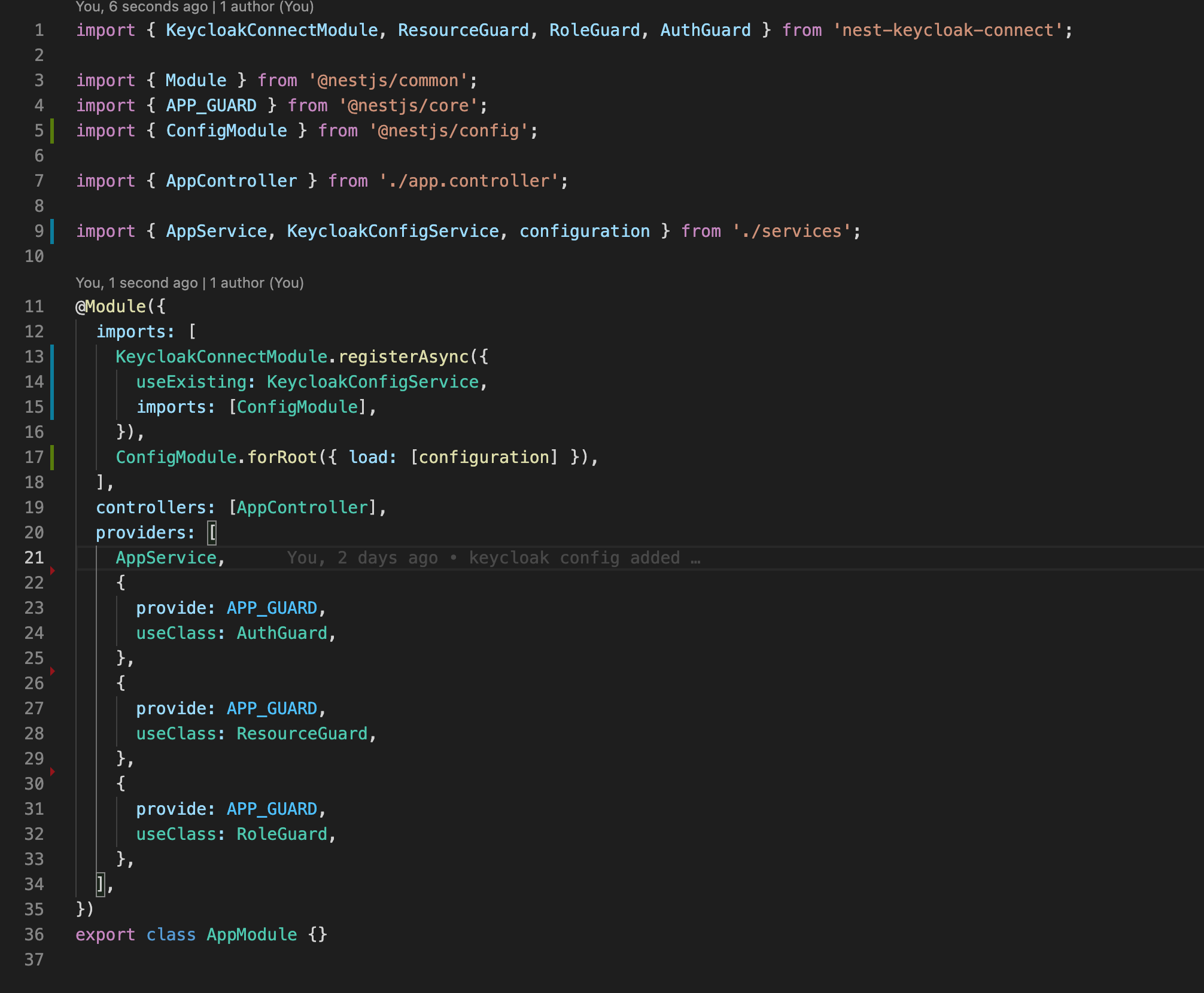 Nest can't resolve dependencies of the KEYCLOAK_CONNECT_OPTIONS (?). Please make sure that the ...
