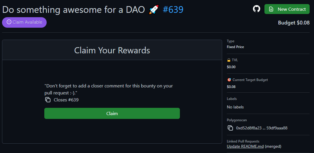 Not eligible to claim any bounty (any contract type) · Issue #817 · OpenQDev/OpenQ-Frontend · GitHub