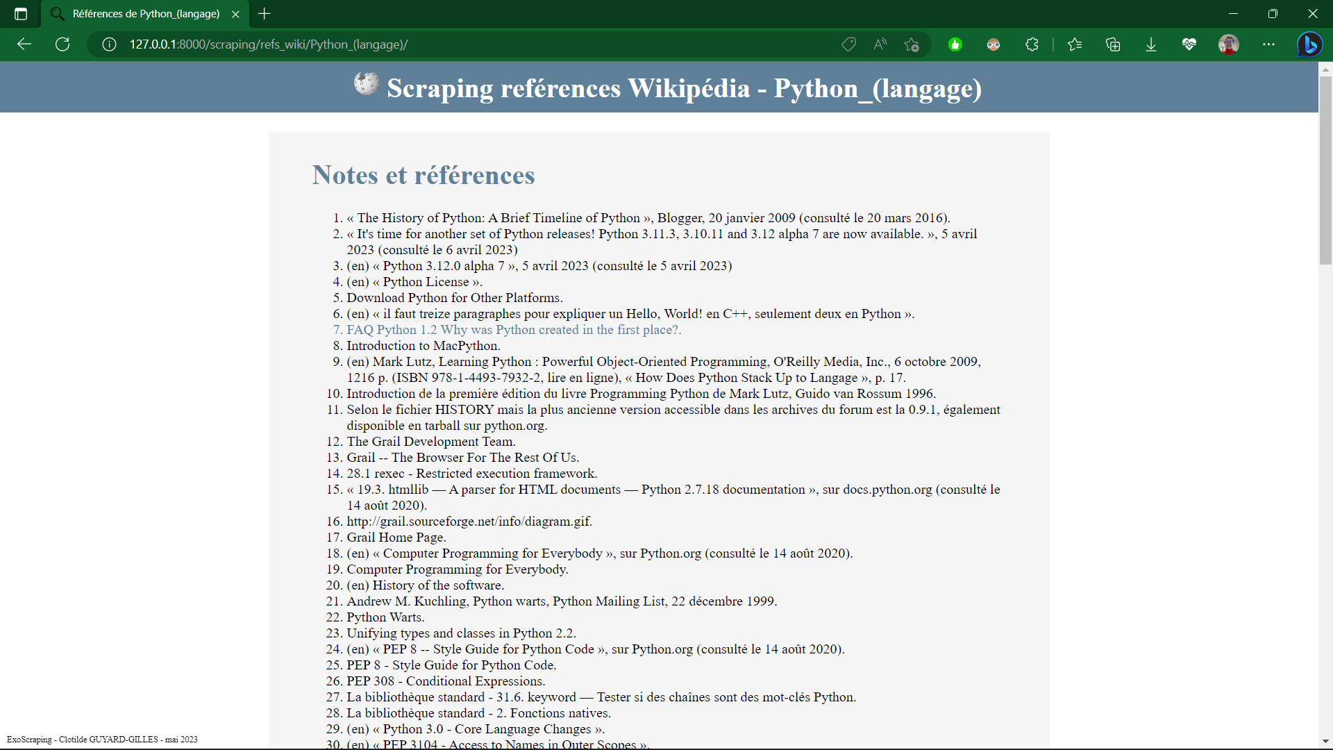 GitHub - Tejante132/ExoScraping: Cas pratique Python : Scraping du Wiki Python