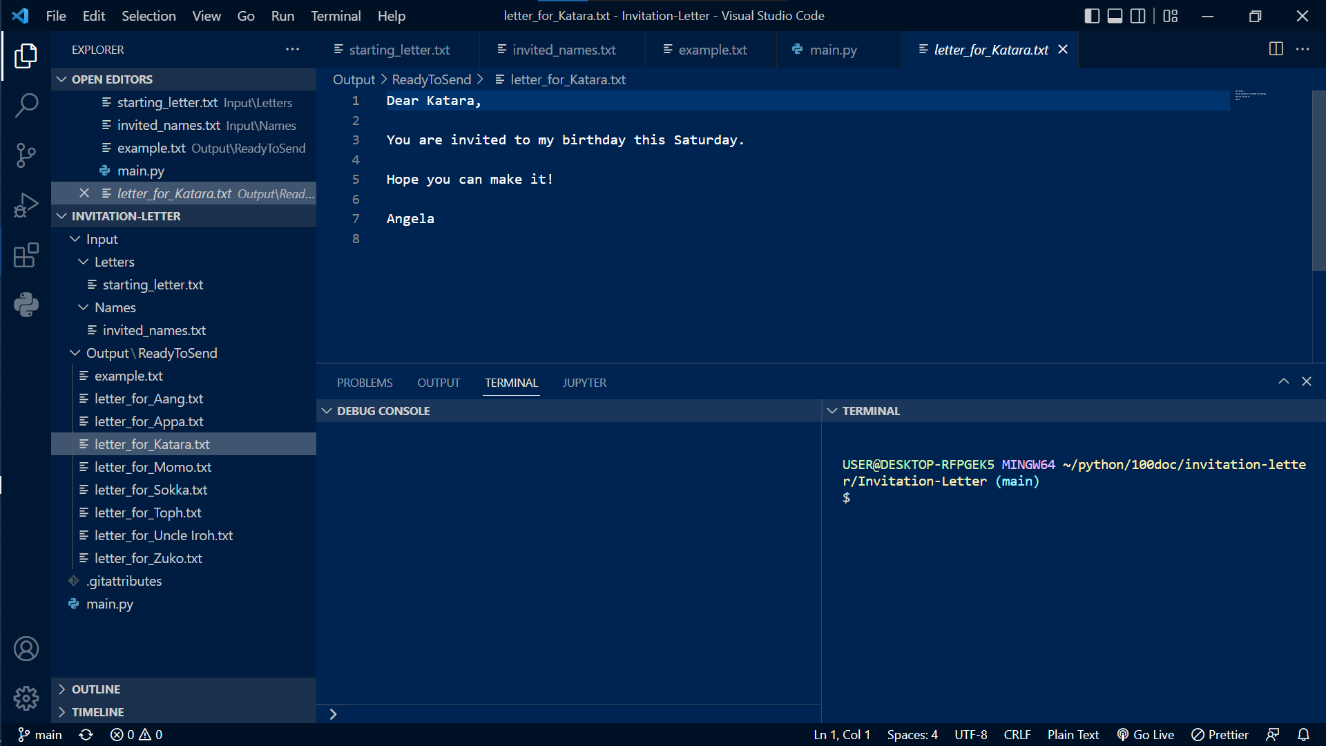 GitHub - TantoluwaHeritageA/Invitation-Letter: Reading files using ...