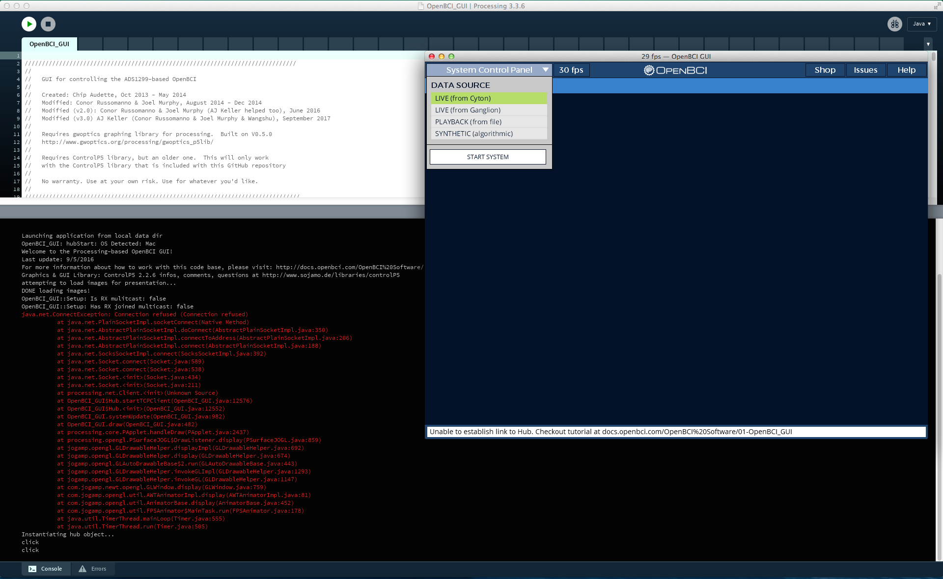 Sub-options does not show when clicking "LIVE (from Cyton)" · Issue #310 · OpenBCI/OpenBCI_GUI ...