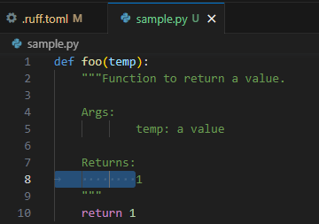 Formatter: Uses space indentation in docstrings when using `indent-style = "tab"` · Issue #8430 ...