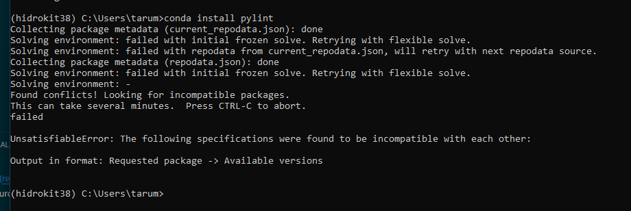 Gagal install pylint di python 3.9.x (conda) · hidrokit · Discussion ...