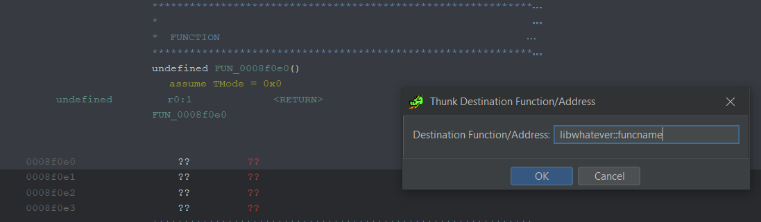Cannot Set Thunk Functions · NationalSecurityAgency ghidra · Discussion #4049 · GitHub