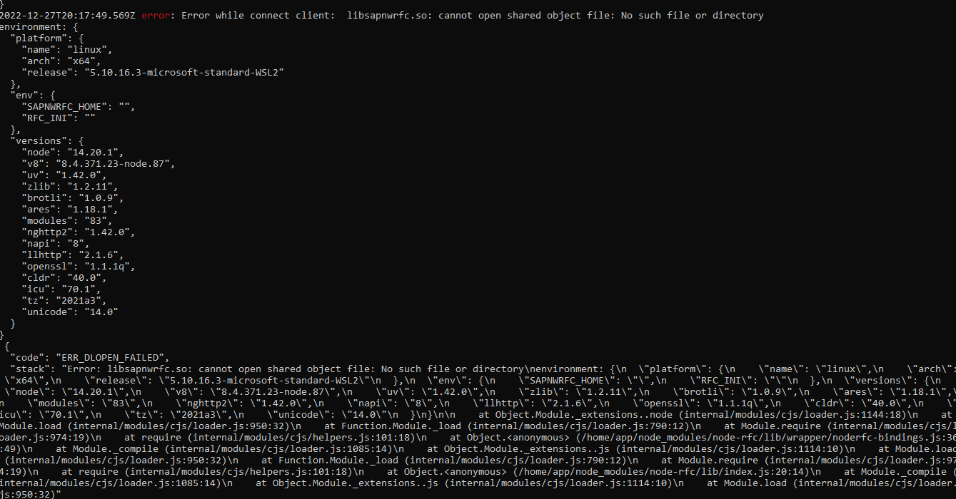 Issues In Make A Request On A Sap Function By An Api Running On Docker · Issue 274 · Sap