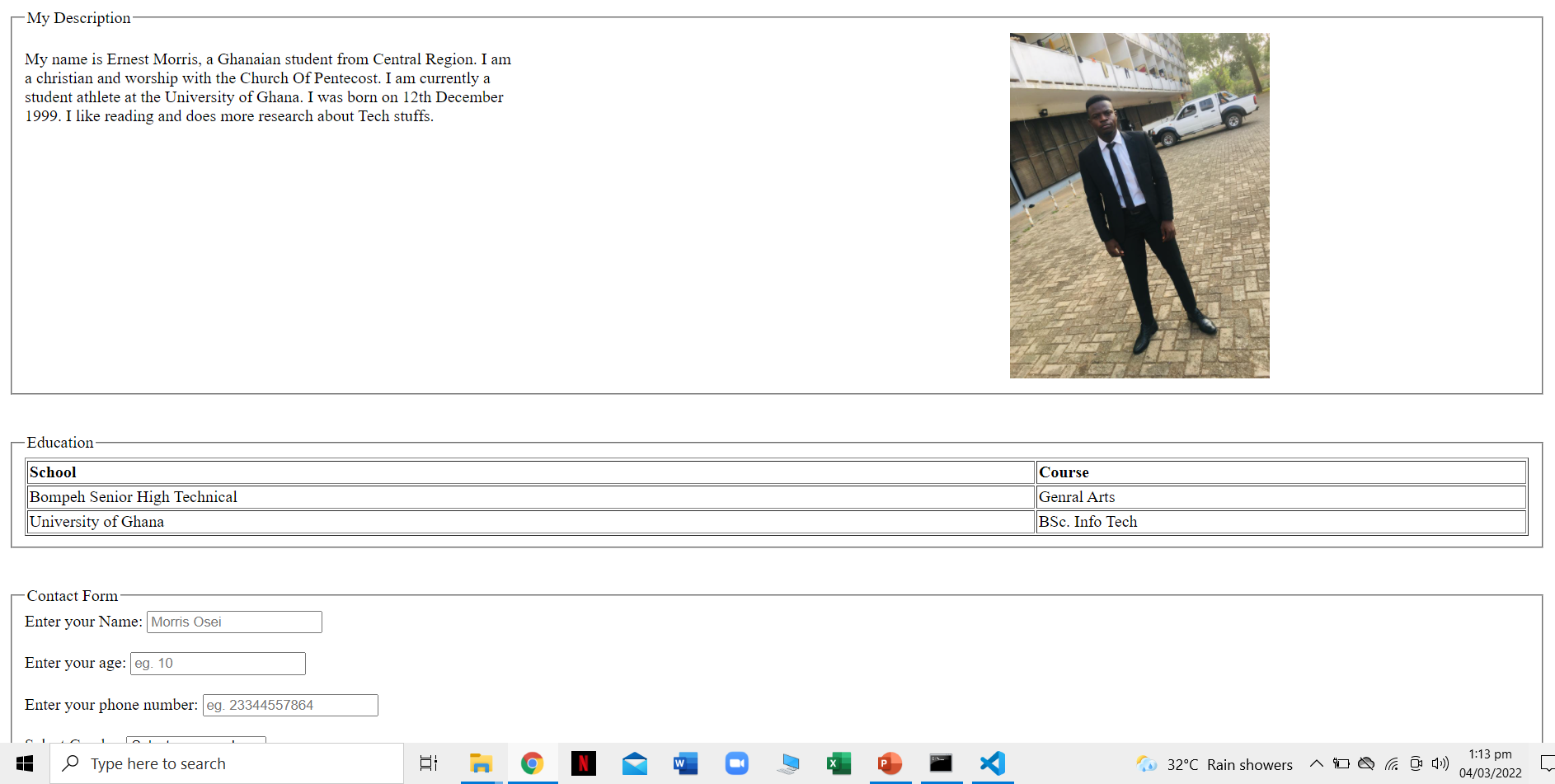 GitHub - Morris-1890/HTML-CV: DCIT 205 Assignment 1 (Creating CV with HTML)