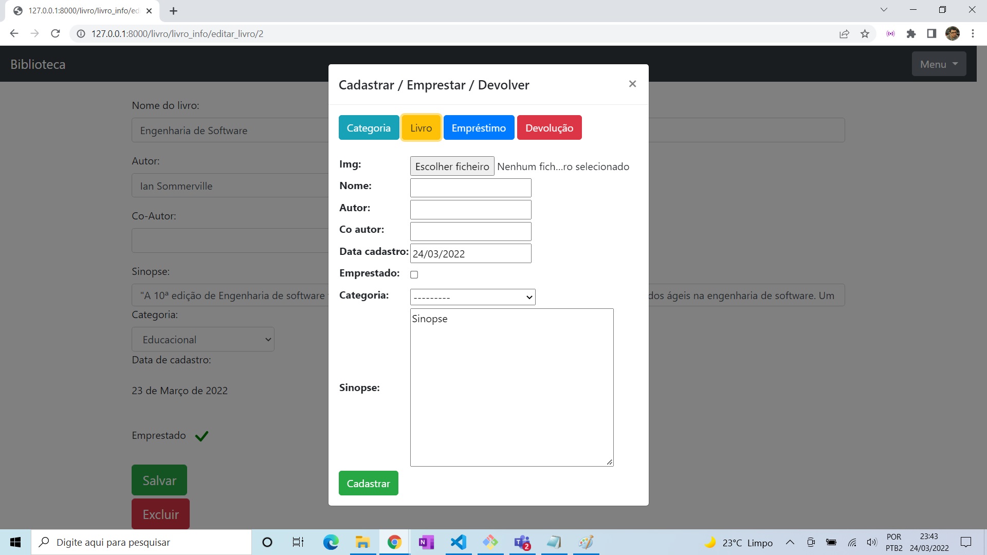 GitHub - diego-goncalves-dreossi/biblioteca-django: Sistema de desenvolvido em Python e Django ...