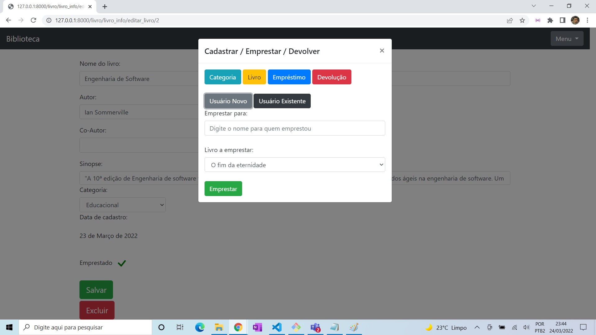 GitHub - diego-goncalves-dreossi/biblioteca-django: Sistema de desenvolvido em Python e Django ...