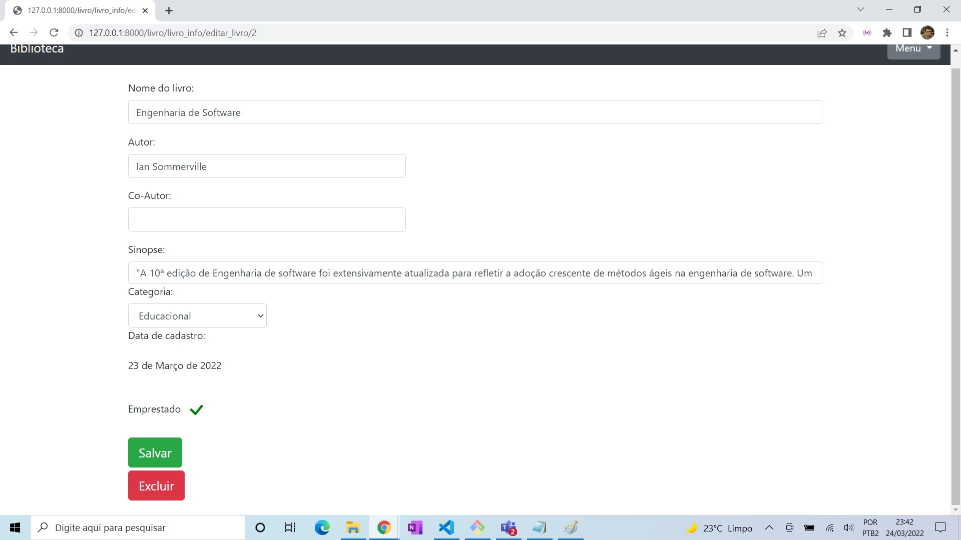 GitHub - diego-goncalves-dreossi/biblioteca-django: Sistema de desenvolvido em Python e Django ...