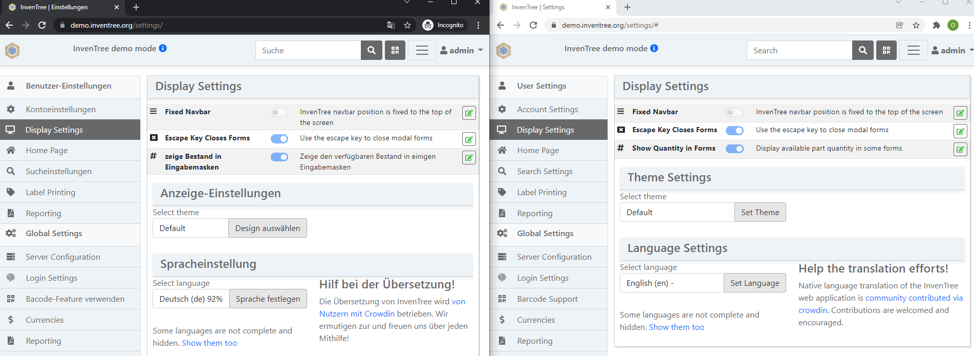 [BUG] Demo Instance Javascript Language · Issue #2538 · inventree/InvenTree · GitHub