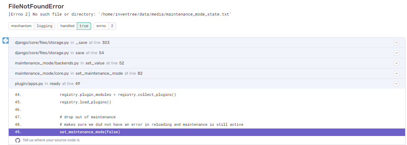 Issues With Maintenance Mode Txt · Issue 3618 · Inventree Inventree · Github