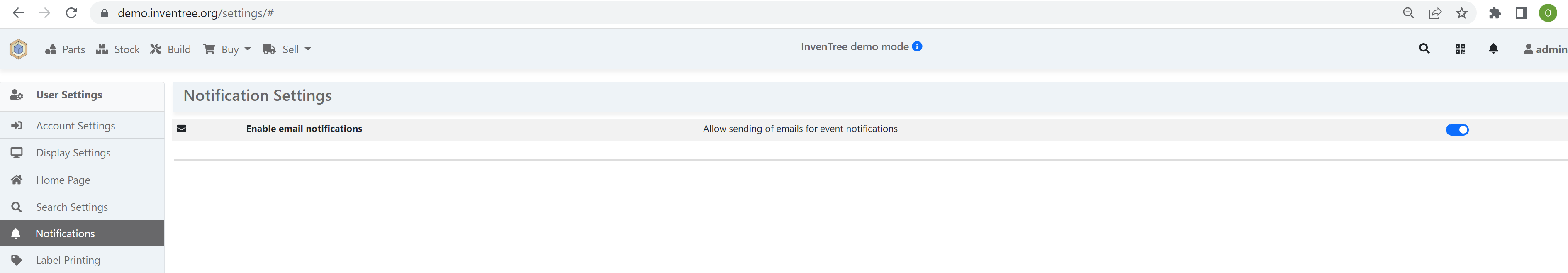 Notification Settings is blank · Issue #4024 · inventree/InvenTree · GitHub