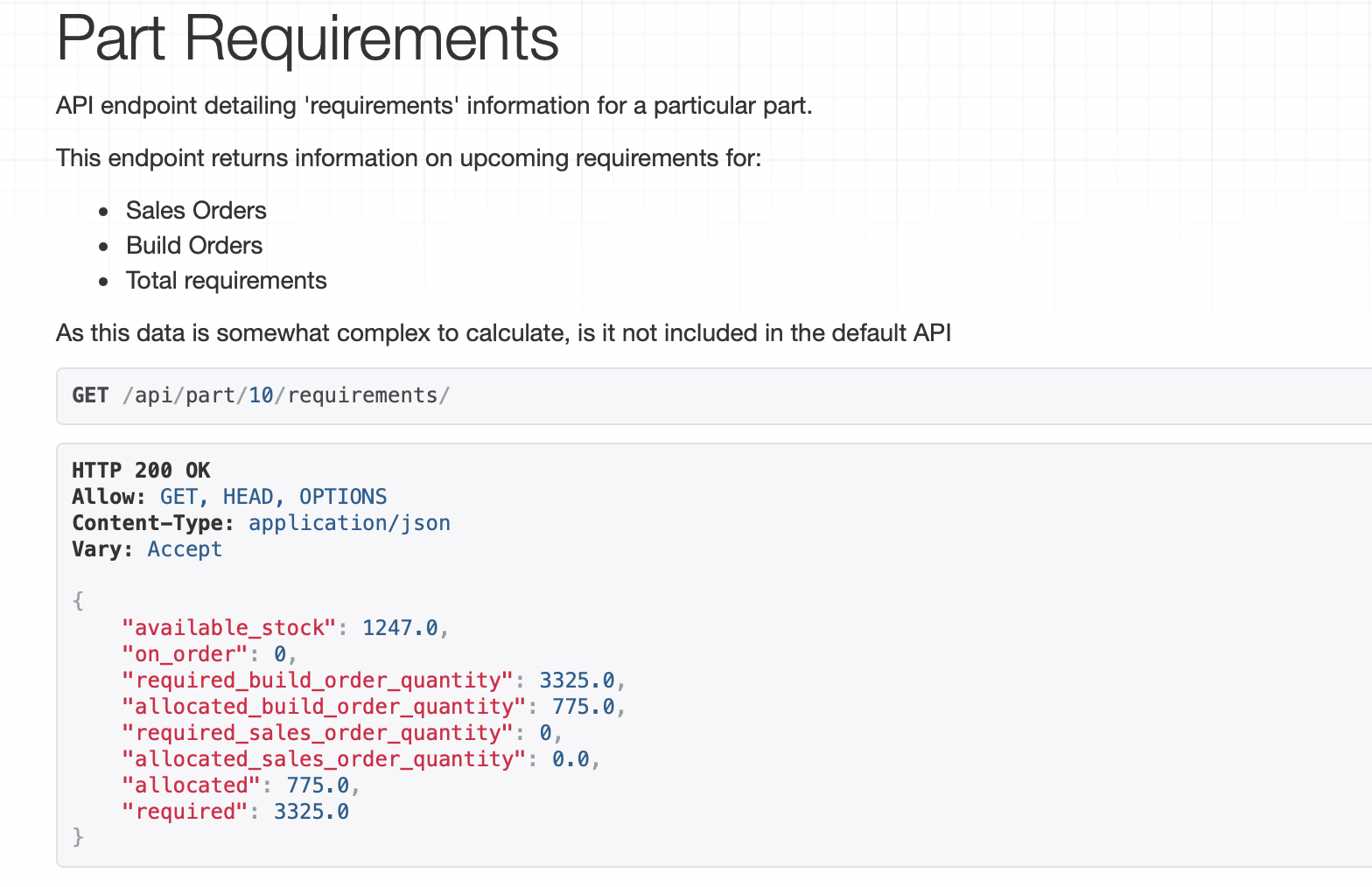 [FR] API: include the PartRequirements in PartList results · Issue #4421 · inventree/InvenTree ...
