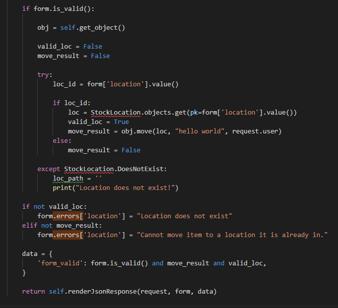 Fix validation errors for modal forms · Issue #103 · inventree ...