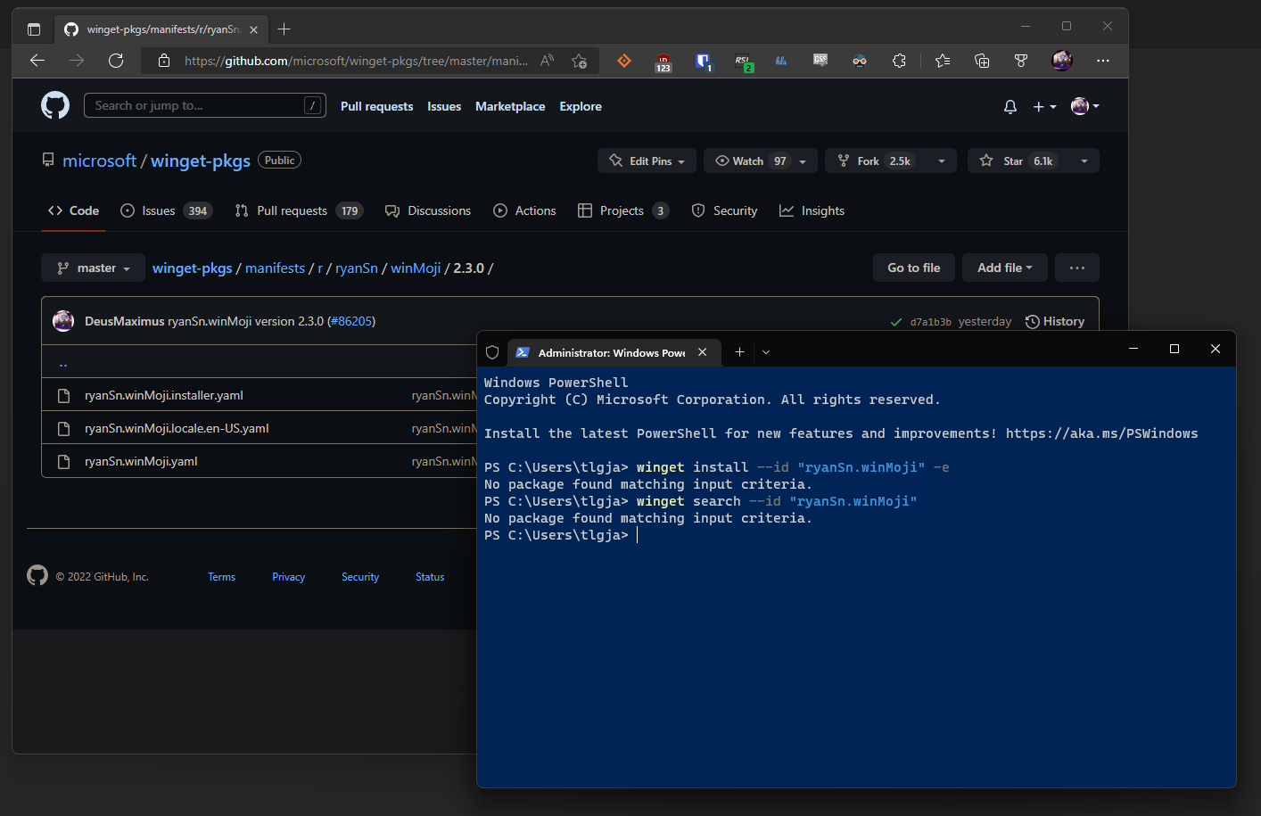 [Package Issue]: ryanSn.winMoji · Issue #86621 · microsoft/winget-pkgs · GitHub