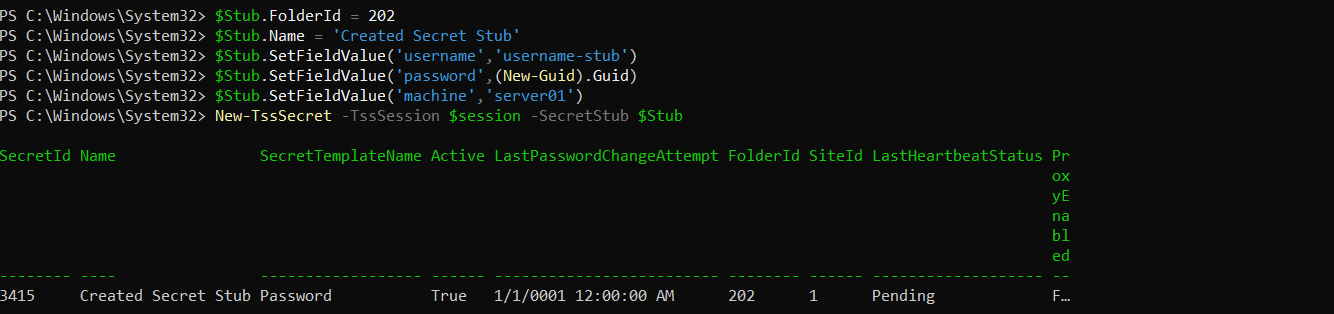 Get-TssSecretStub returns API_InvalidTemplate when using the "Password" template · Issue #286 ...