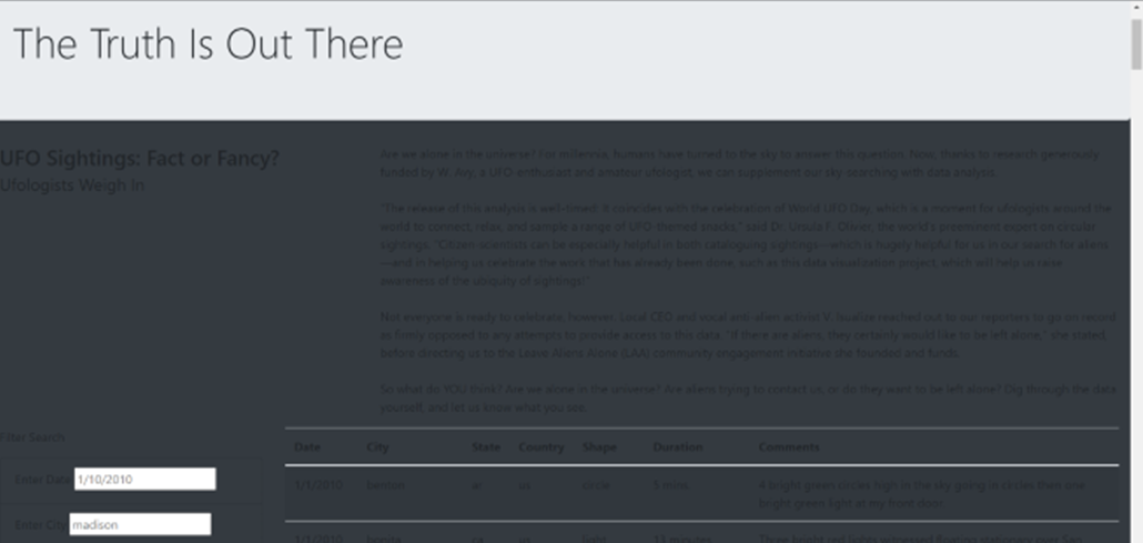 GitHub - juthayakumar/UFOs