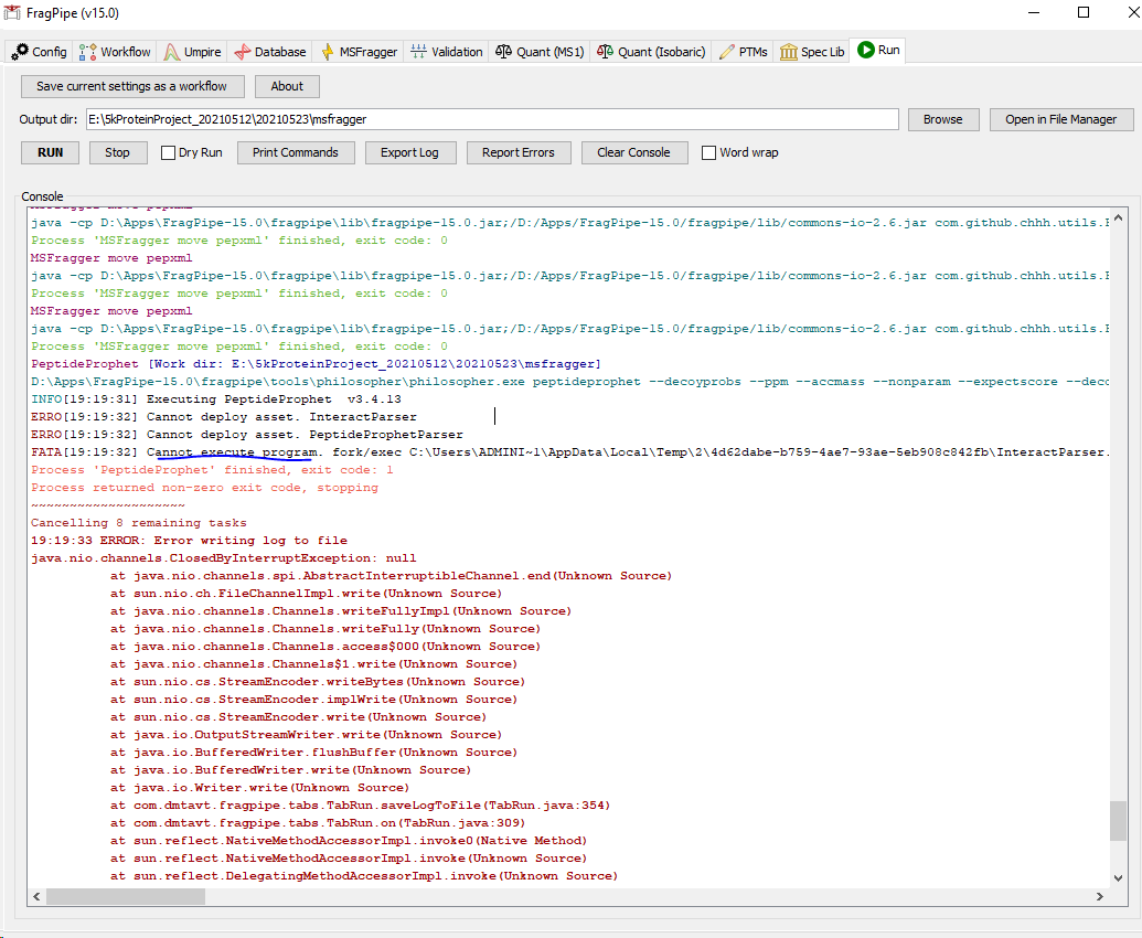Fragpipe error on Windows · Issue #378 · Nesvilab/FragPipe · GitHub