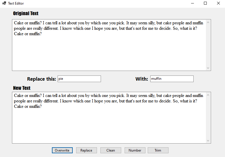GitHub - Kttra/TextEditor: A text editor that is used to replace words in the text, make it into ...