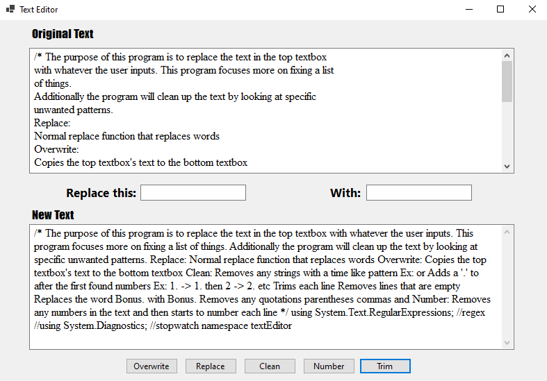 GitHub - Kttra/TextEditor: A text editor that is used to replace words in the text, make it into ...