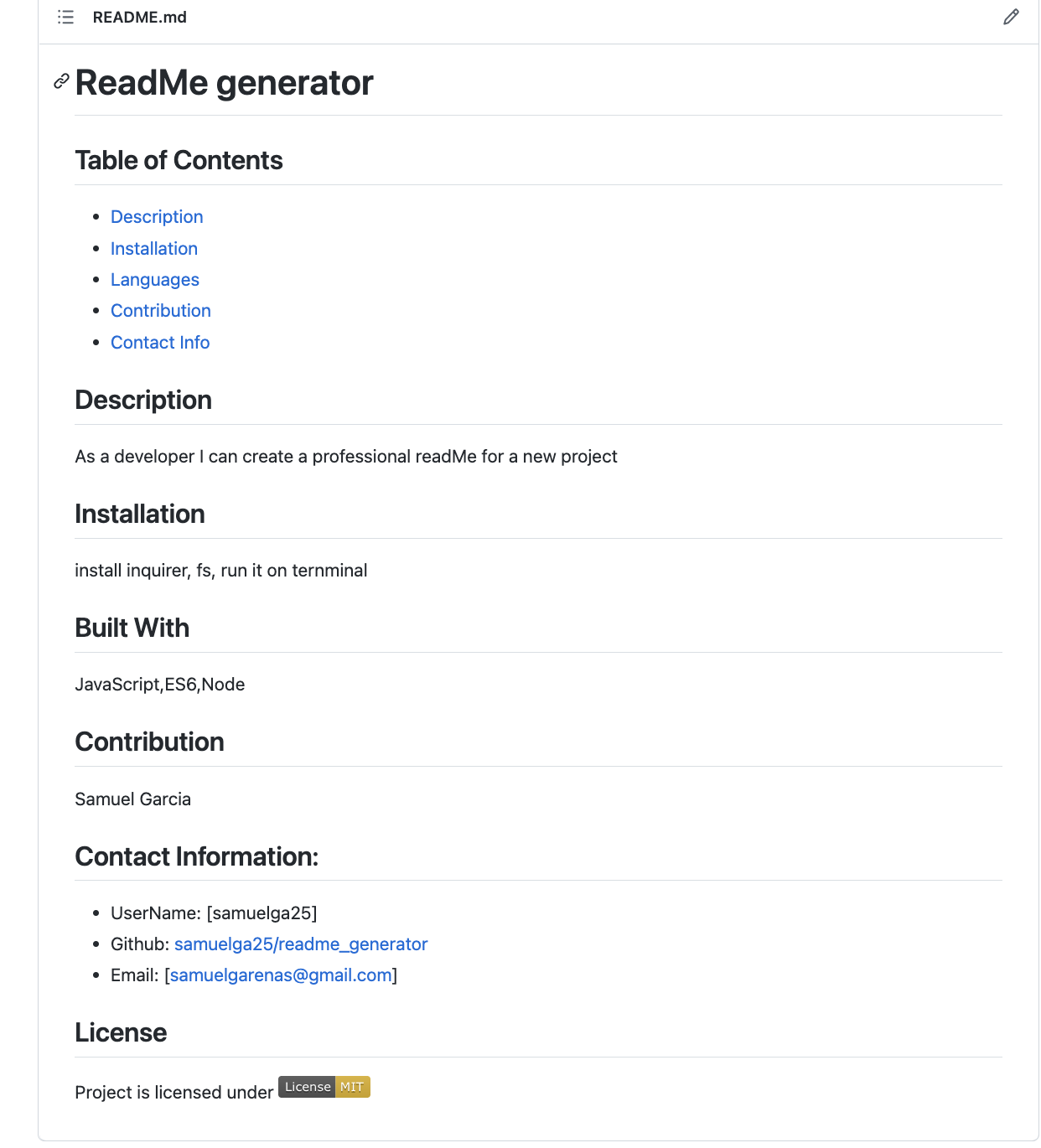 GitHub - SamuelGa25/readMe_generator: As a developer I can create a ...