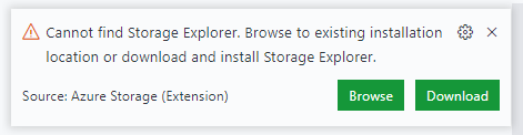 [Codespace] Downloading append blob or page blob triggers to launch or install Storage Explorer ...