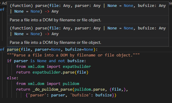 Pylance Cannot Provide Intellisense For Xml Dom Parse · Issue 3946 · Microsoft Pylance