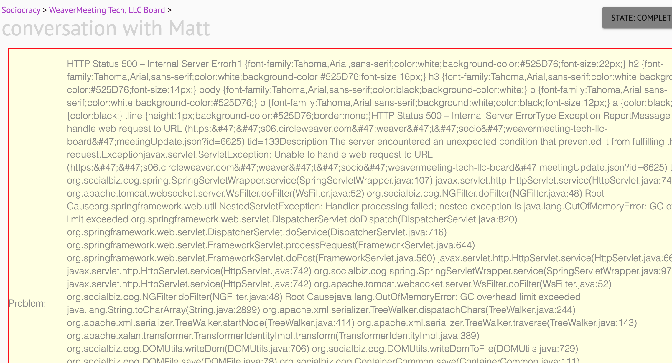 strange new error message · Issue #541 · agilepro/cognoscenti · GitHub