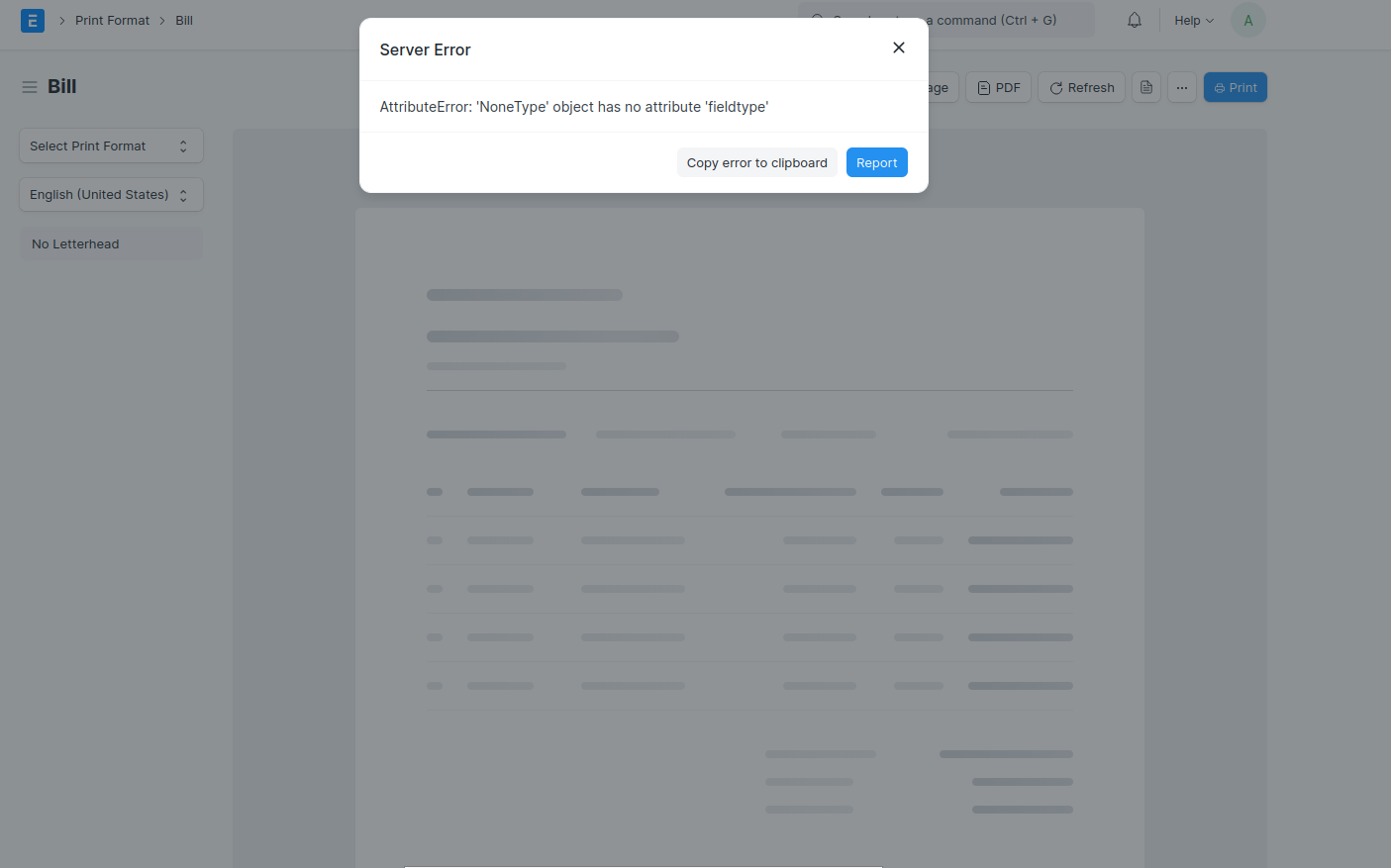 Attributeerror Nonetype Object Has No Attribute Fieldtype In Print 4672
