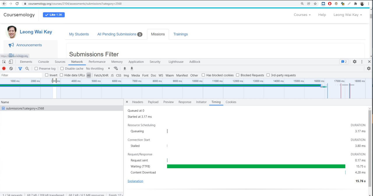 Submissions filter query should be optimized · Issue #4276 · Coursemology/coursemology2 · GitHub